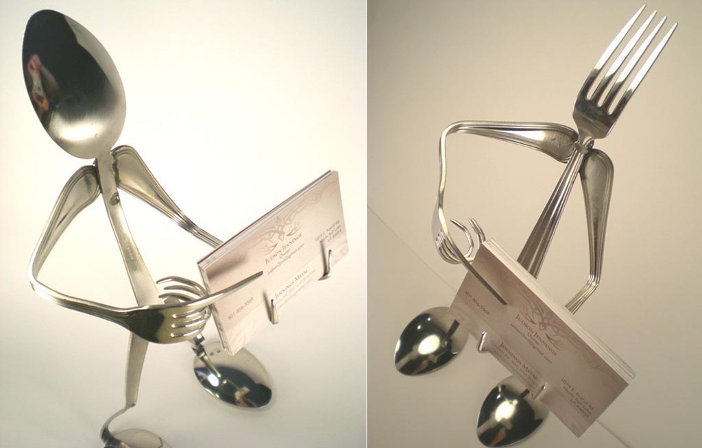Silverware Figure Business Card Holder Gadgetsin Silverware Figure Business Card Holder Gadgetsin