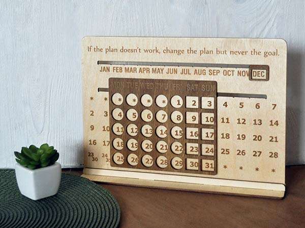 Handmade Desk Wooden Perpetual Calendar Gadgetsin Handmade Desk Wooden Perpetual Calendar Gadgetsin