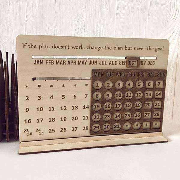 Handmade Desk Wooden Perpetual Calendar Gadgetsin Handmade Desk Wooden Perpetual Calendar Gadgetsin